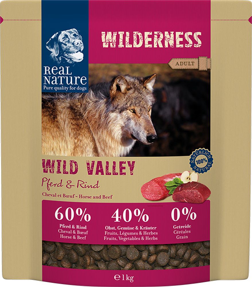Køb REAL NATURE Adult Wilderness Wild Valley hest & okse 1 kg her– Maxi Zoo Danmark