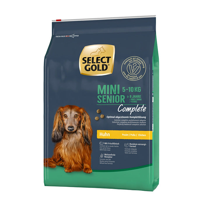 Køb SELECT GOLD Senior Complete Mini kylling & kalkun 4 kg her– Maxi ...