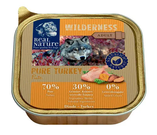 Køb REAL NATURE Adult Wilderness Pure Turkey kalkun 100 g her– Maxi Zoo ...