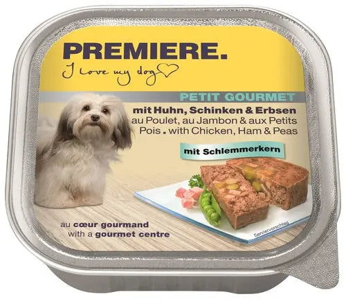 Køb PREMIERE Adult Petit Gourmet, alu kylling, skinke & æg 150 g her ...