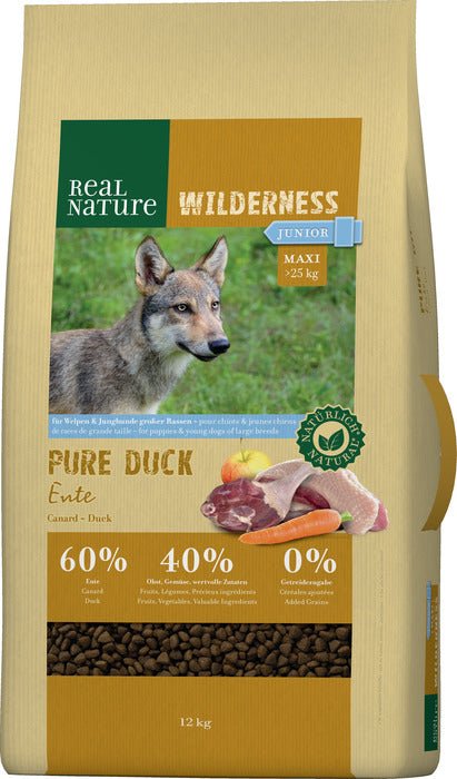 Junior Wilderness Pure Duck large breed 12 kg– Maxi Zoo Danmark